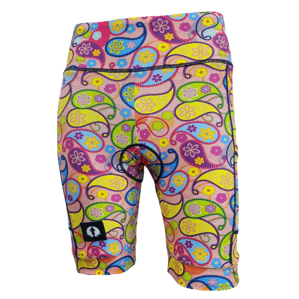 High Waist LADIES Cycling Shorts - Paisley - Funky Pants